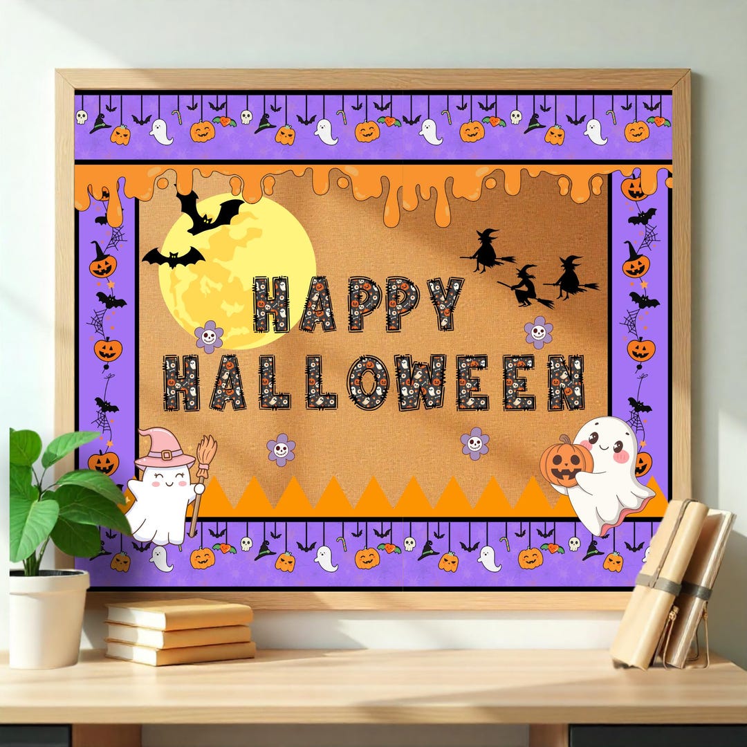 Halloween Classroom Decoration Kit: Pastel Posters, Banner, Cubby ...