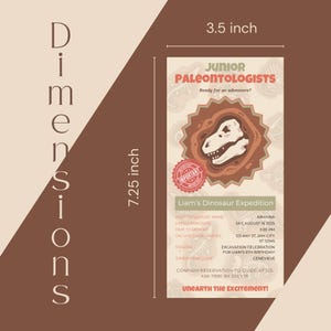 Junior Paleontologist Birthday Invitation for Kids All Ages, Editable ...