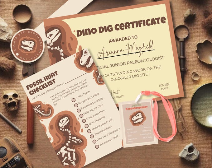 Dinosaur Dig Kit Printable, Paleontologist Printable, Dinosaur Birthday ...