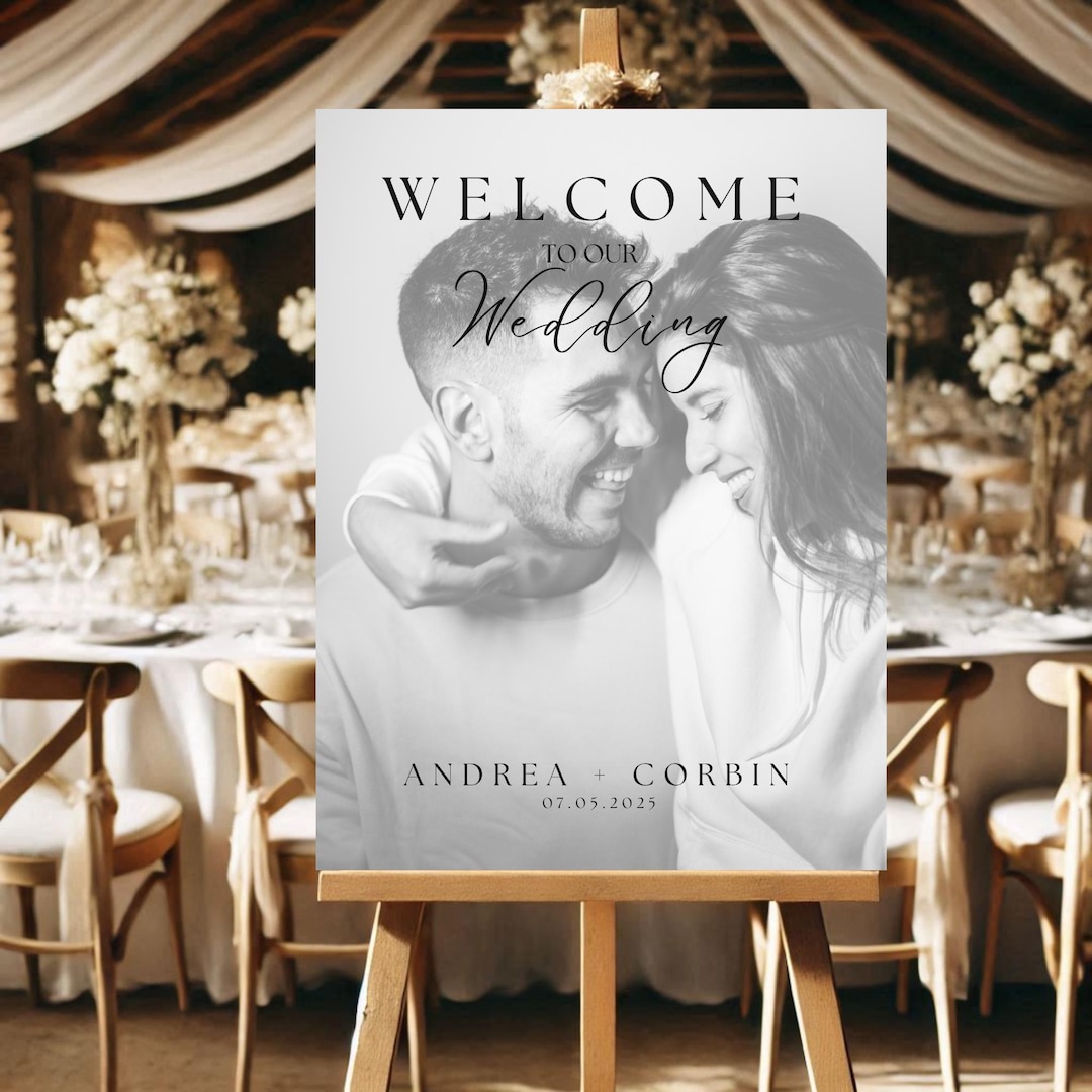 Classic Black and White Wedding Welcome Sign 18x24 24x36 and 20x30 ...