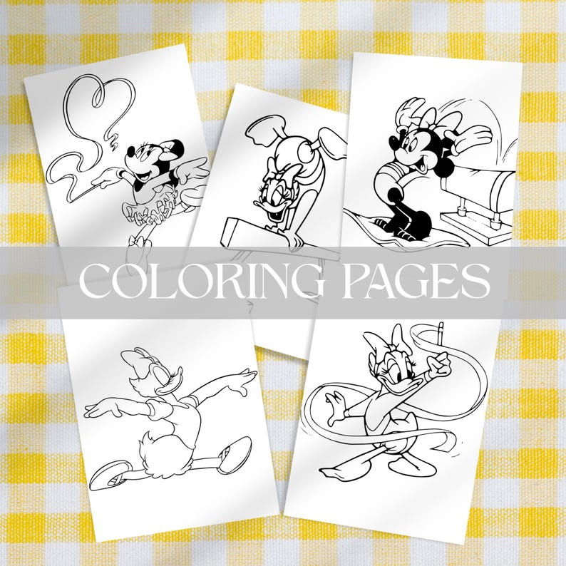 Minnie Mouse and Daisy Duck Rhythmic Gymnastics Coloring Pages, Gymnast ...
