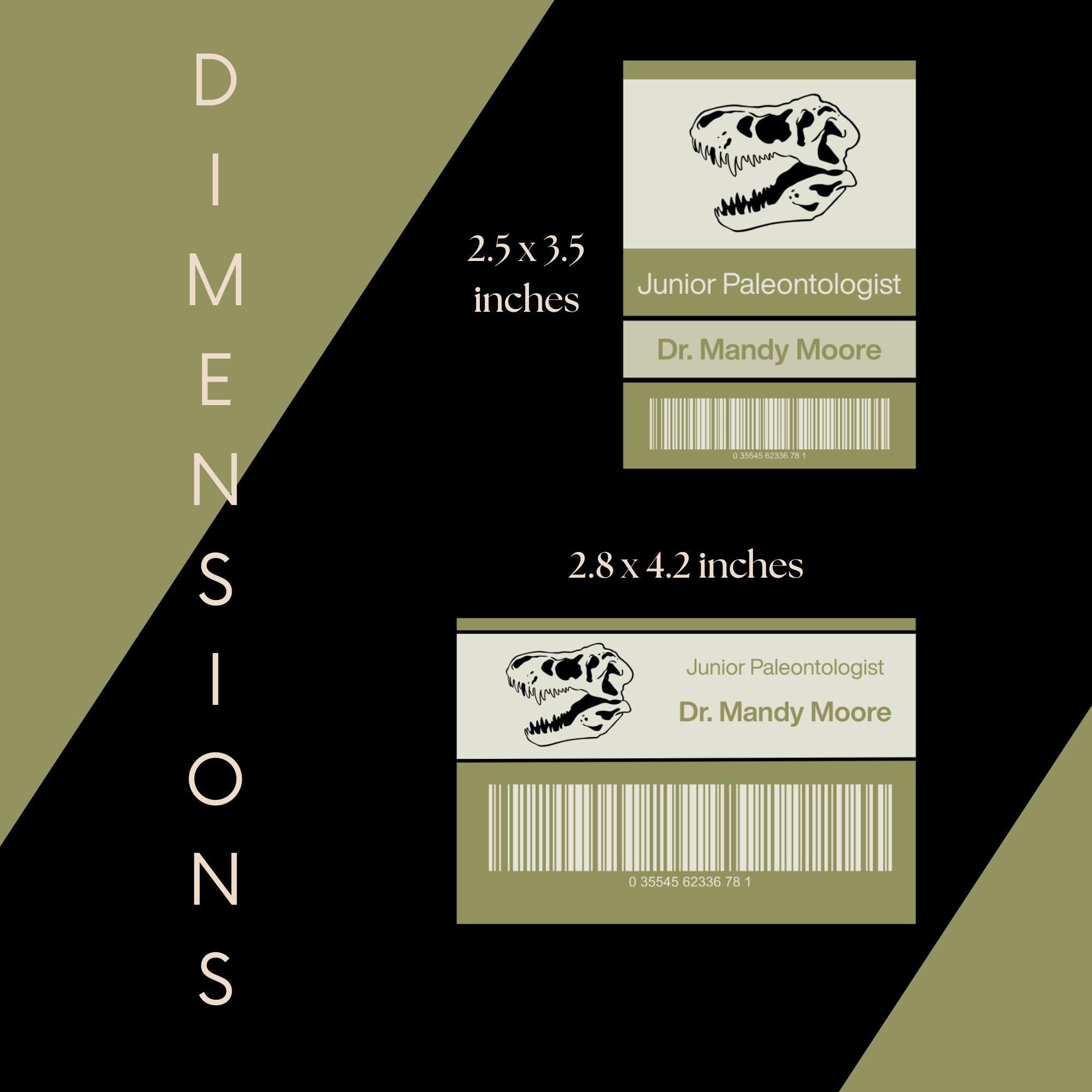 Paleontologist Costume ID Badge, Dinosaur Birthday Party Favors, Dino ...