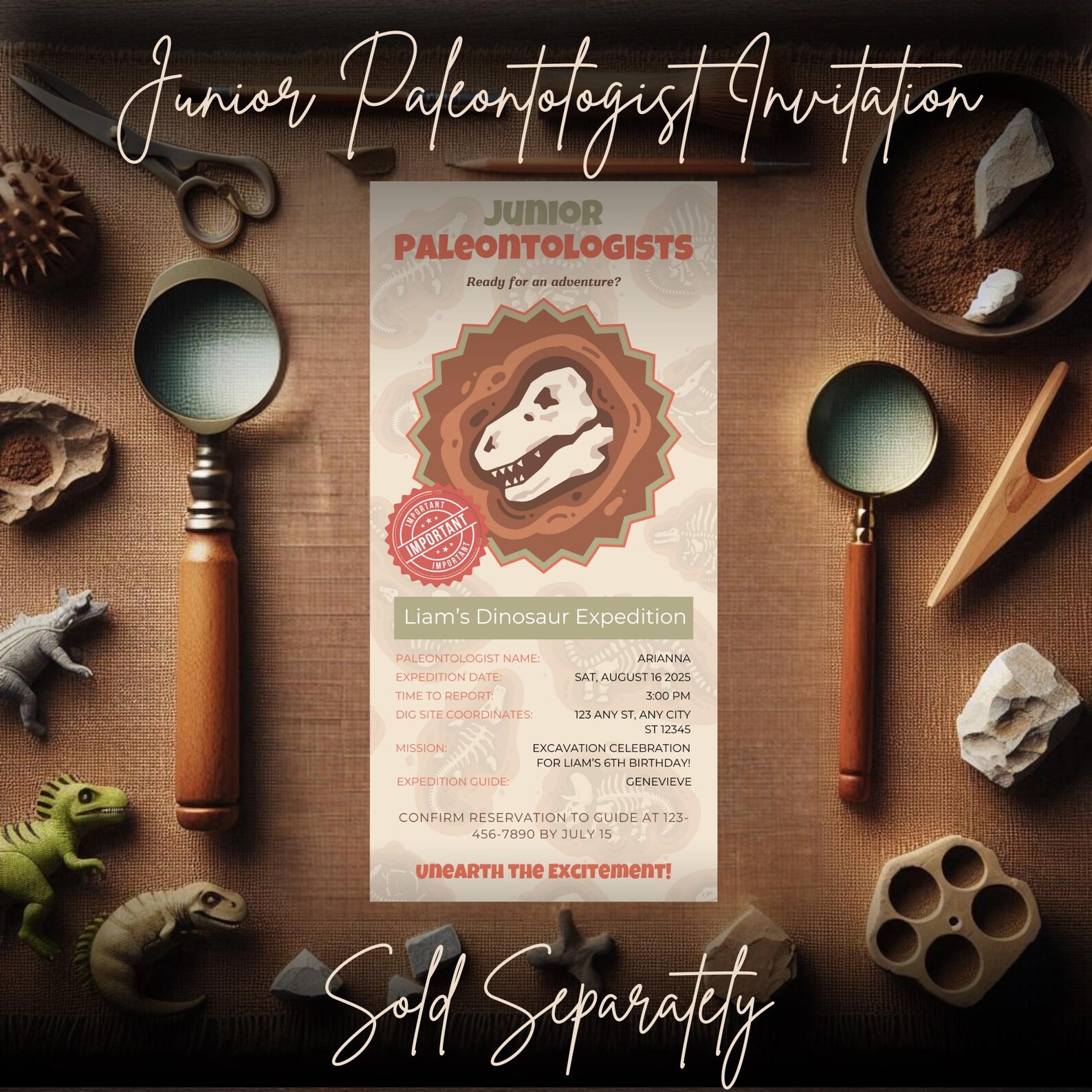 Paleontologist Costume ID Badge, Dinosaur Birthday Party Favors, Dino ...