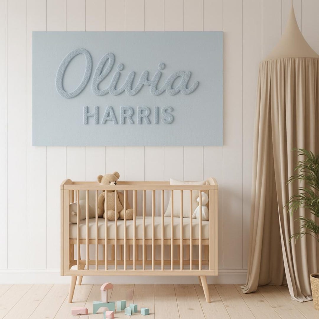 Personalized Baby Name Wall Tapestry - Nursery Wall Decor - Name Banner ...
