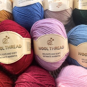 Yarn, Wool Yarn, Merino Wool Knitting Yarn, Worsted Weight Yarn, 43 ...