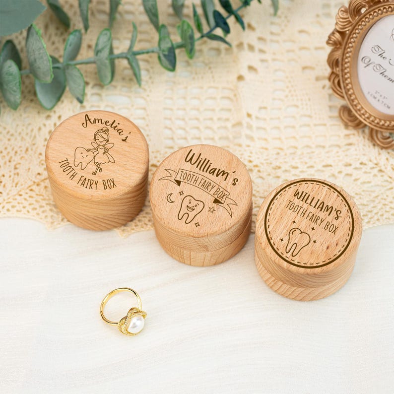 Tooth Fairy Box, Personalized Baby Gifts, Wooden Tooth Fairy Coin Box ...