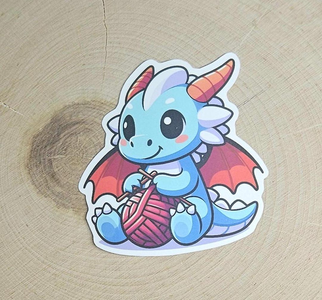Cute Baby Dragon Sticker, Adorable Chibi Fantasy Vinyl Sticker ...