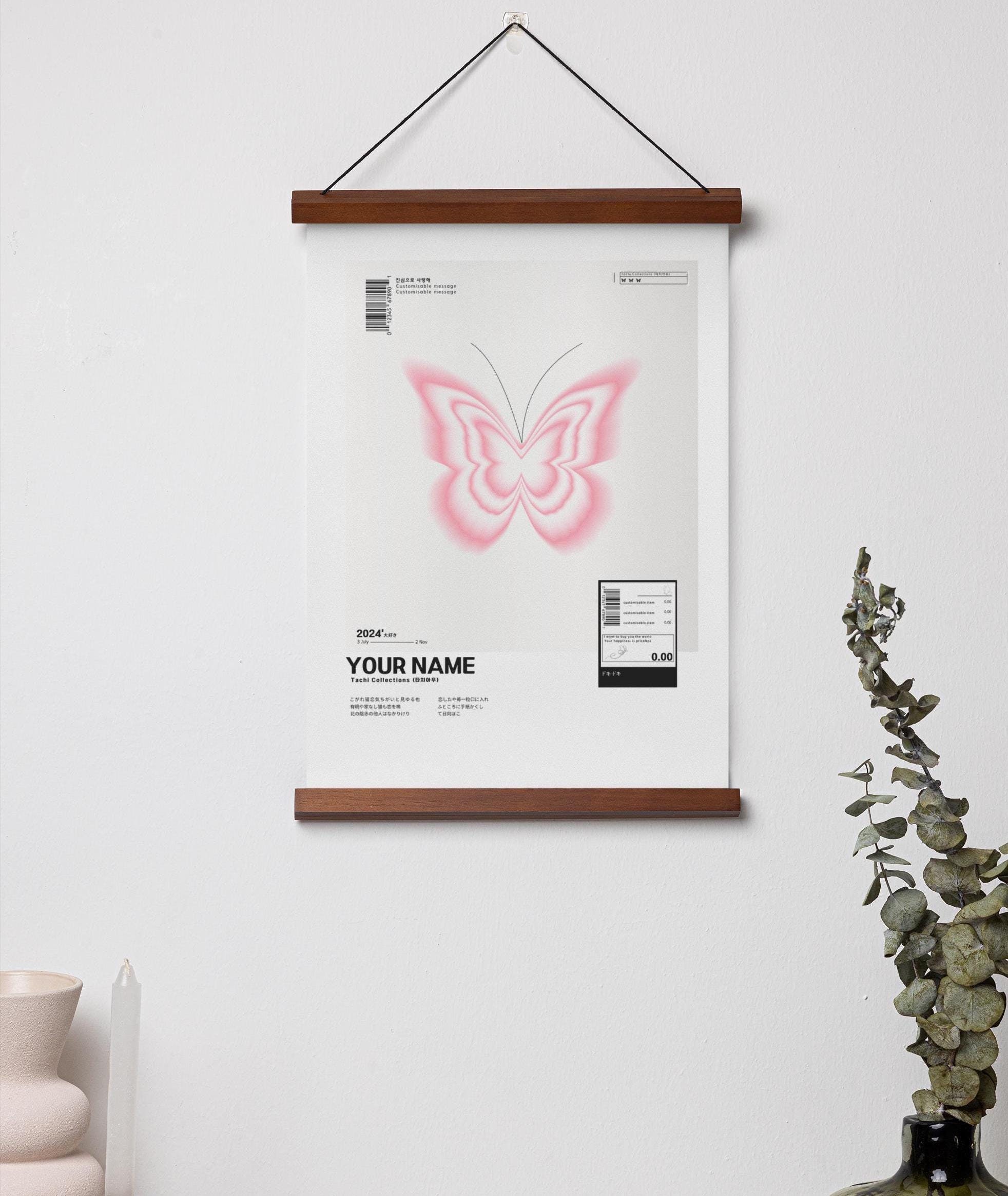 Custom Butterfly Poster Print, Customisable Gift for Her/him, Gift of ...