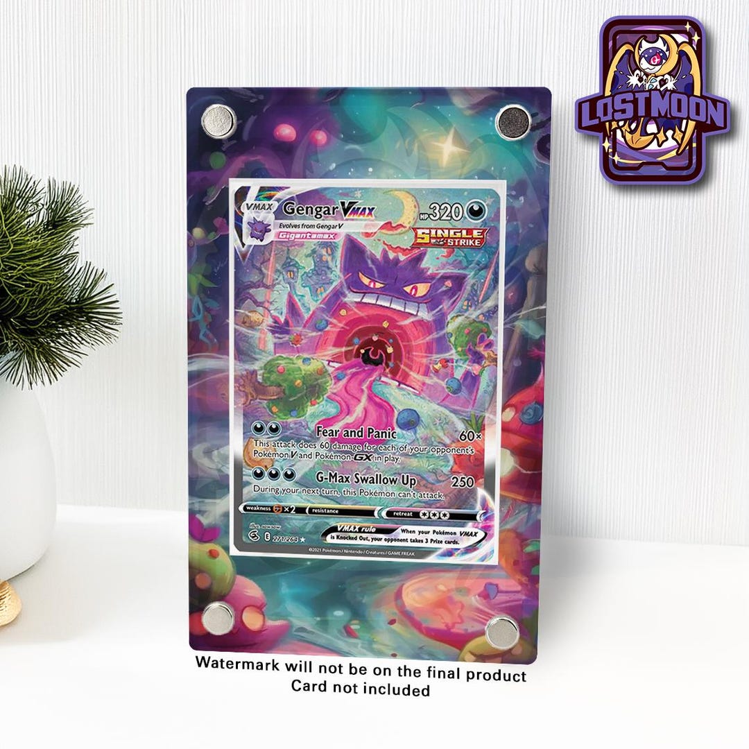 Gengar Vmax Custom Pokémon Art Insert With Acrylic Display Frame - Etsy ...