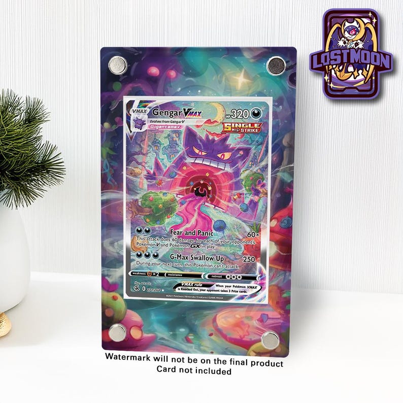 Gengar Vmax Custom Pokémon Art Insert With Acrylic Display Frame - Etsy ...