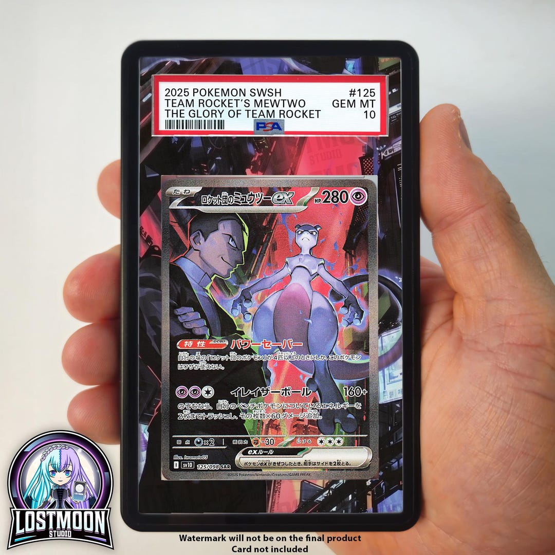 Team Rocket's Mewtwo SAR SIR Custom Pokemon Graded Display Case - Etsy