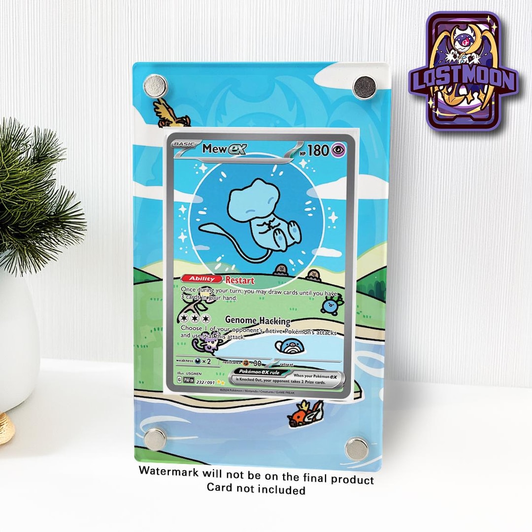 Mew Ex Custom Pokémon Art Insert With Acrylic Display Frame - Etsy