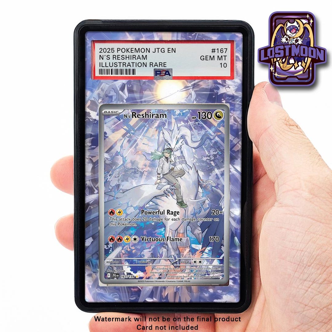N's Reshiram Full Art Custom Pokemon Graded Display Case - Etsy