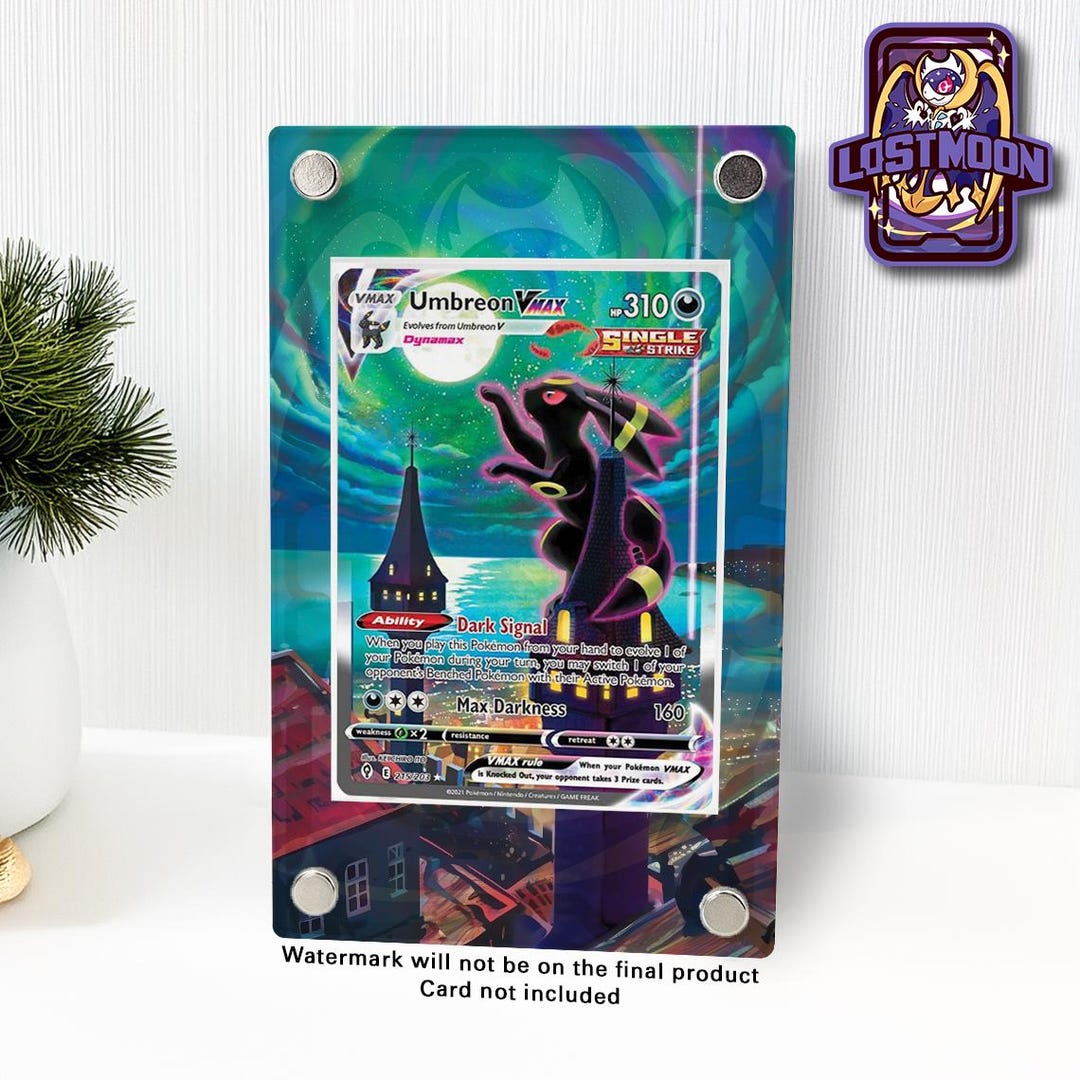 Umbreon Vmax Custom Pokémon Art Insert With Acrylic Display Frame - Etsy