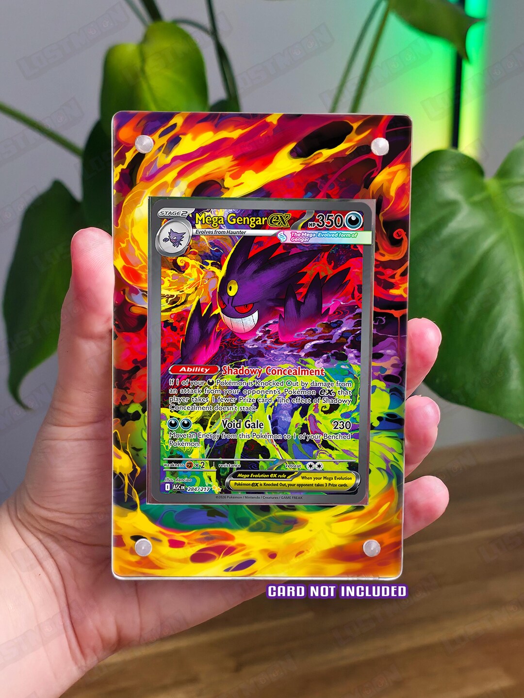 Mega Gengar Ex Custom Pokémon Art Insert With Acrylic Display Frame - Etsy