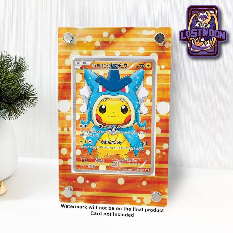 Gyarados Pikachu Poncho Custom Pokémon Art Insert With Acrylic Display ...