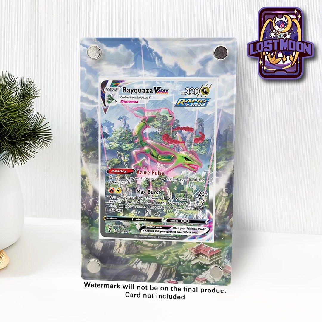 Rayquaza Vmax Custom Pokémon Art Insert With Acrylic Display Frame ...
