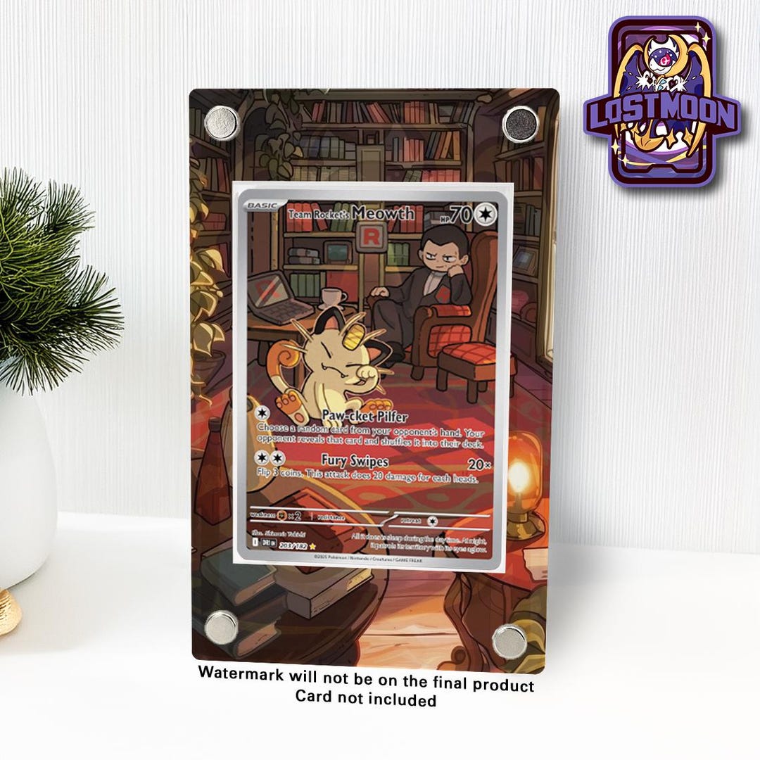 Buy Team Rocket's Meowth Custom Pokémon Art Insert With Acrylic Display ...