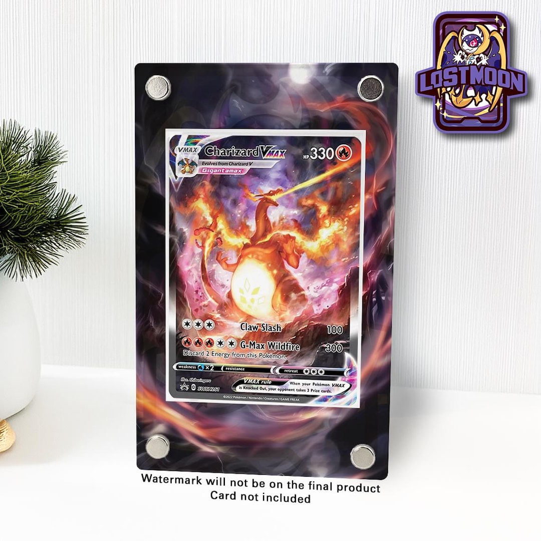 Charizard VMAX Black Star Promo Custom Pokémon Art Insert With Acrylic ...