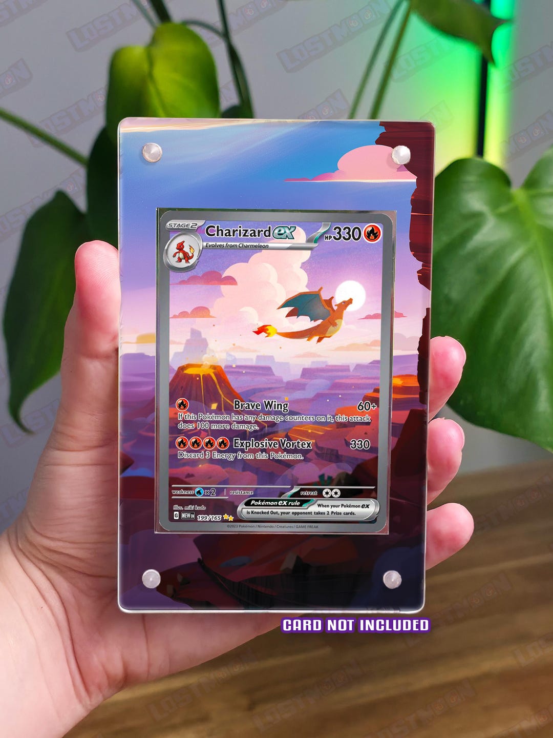 Charizard Ex Custom Pokémon Art Insert With Acrylic Display Frame - Etsy