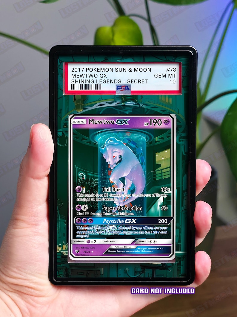 Mewtwo Gx Custom Pokémon Slab Display Art Insert - Etsy