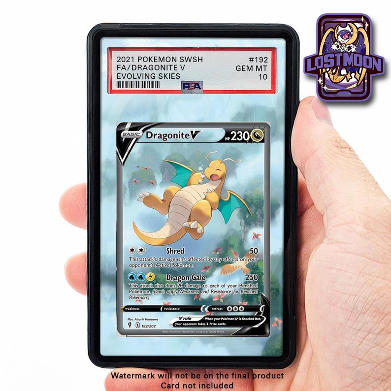 Dragonite V Custom Pokémon Slab Display Art Insert - Etsy