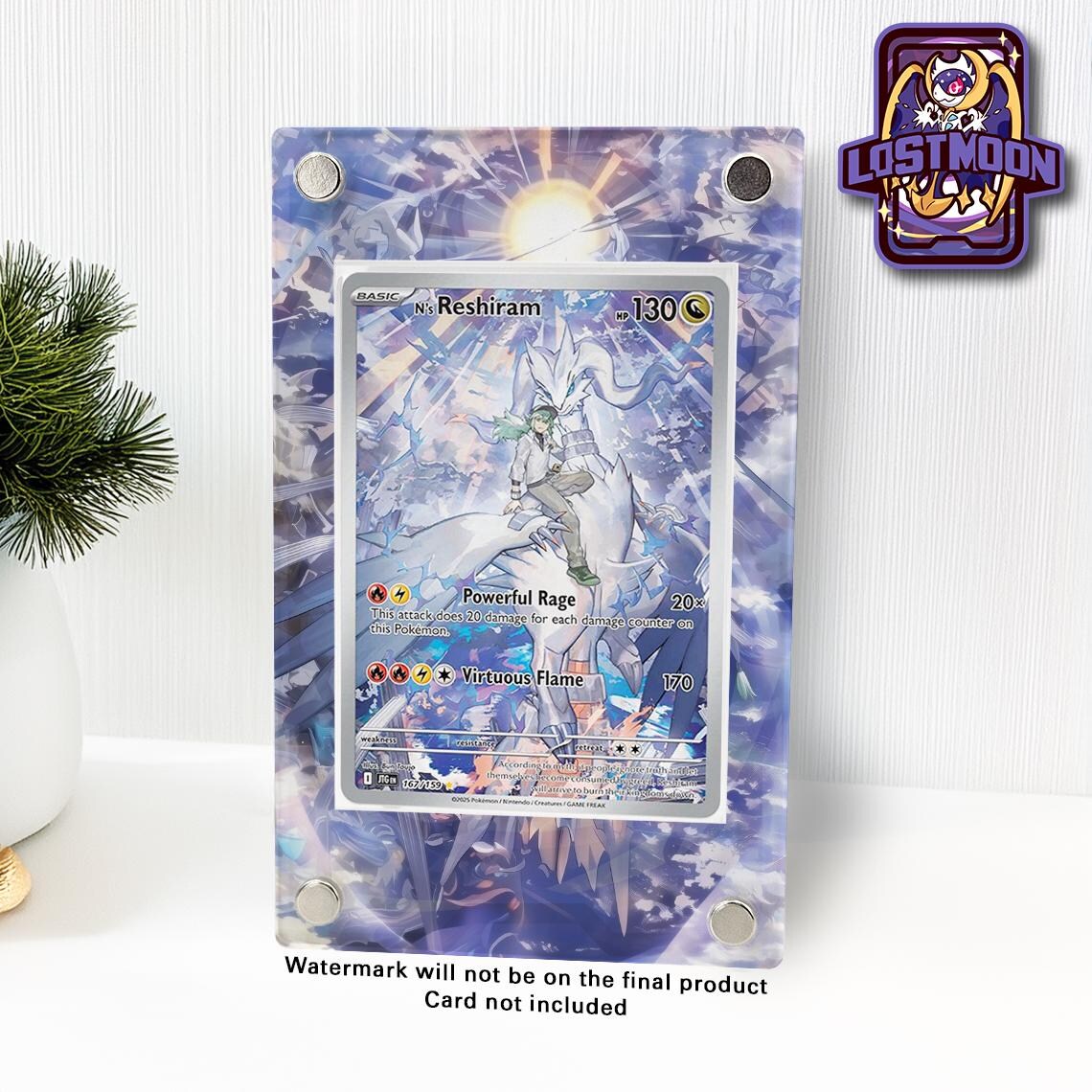 N's Reshiram Custom Pokémon Art Insert With Acrylic Display Frame - Etsy
