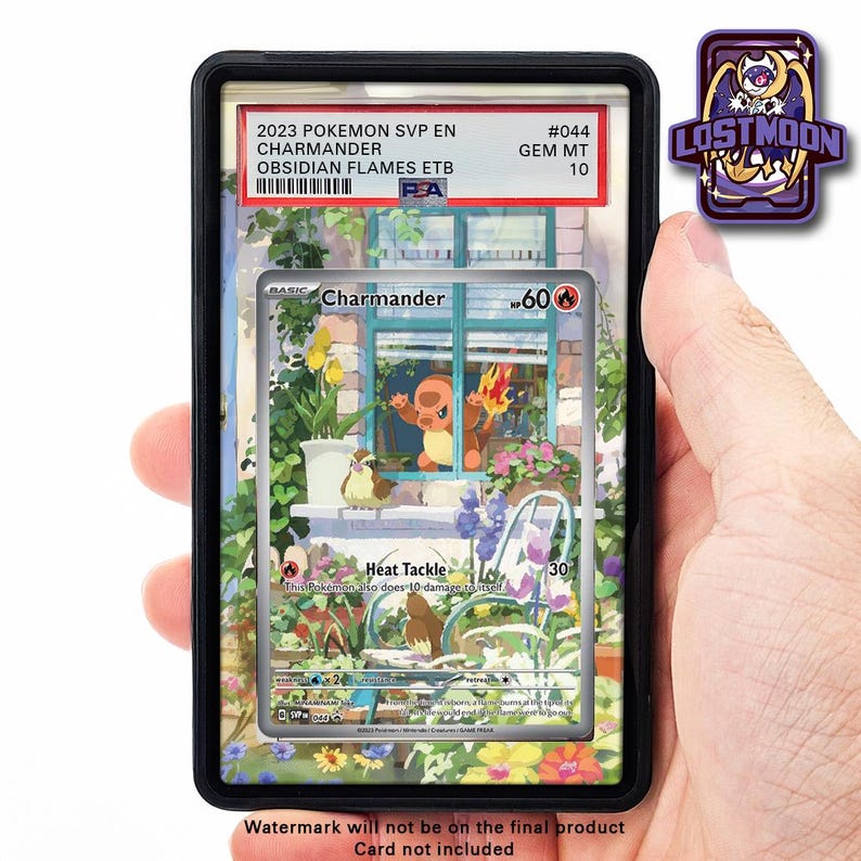 Charmander Obsidian Flames ETB Promo Custom Pokemon Graded Display Case ...