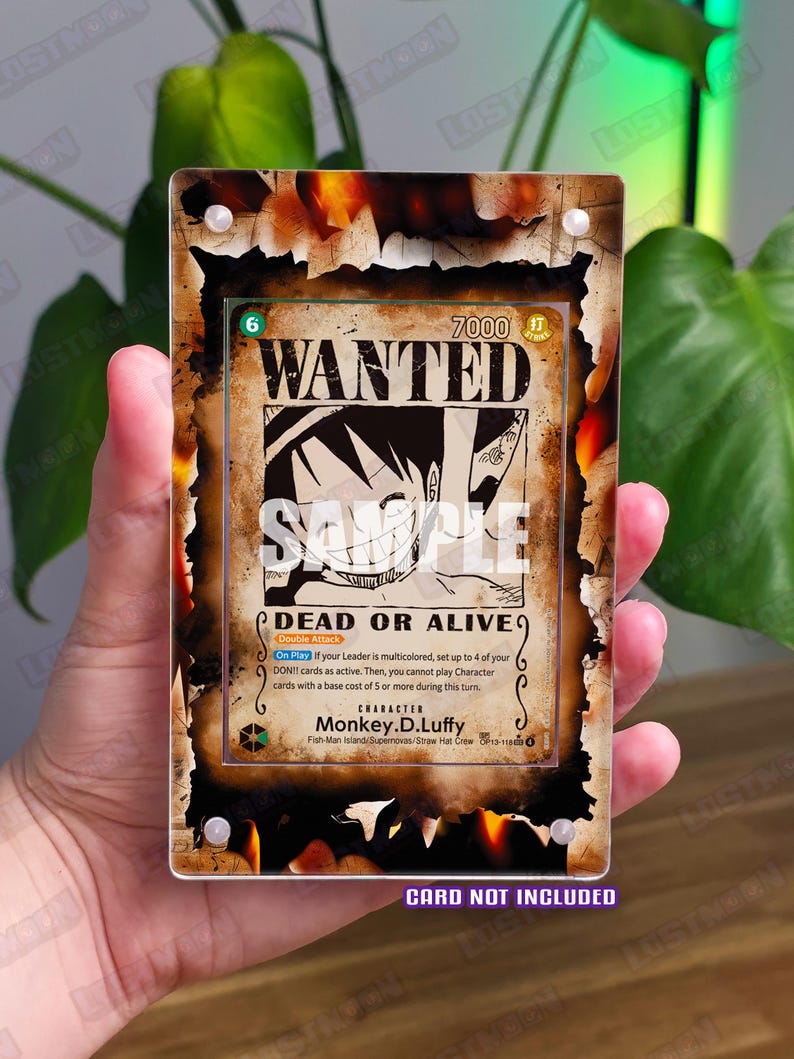 Monkey D. Luffy Wanted Custom One Piece Slab Display Art Insert - Etsy ...