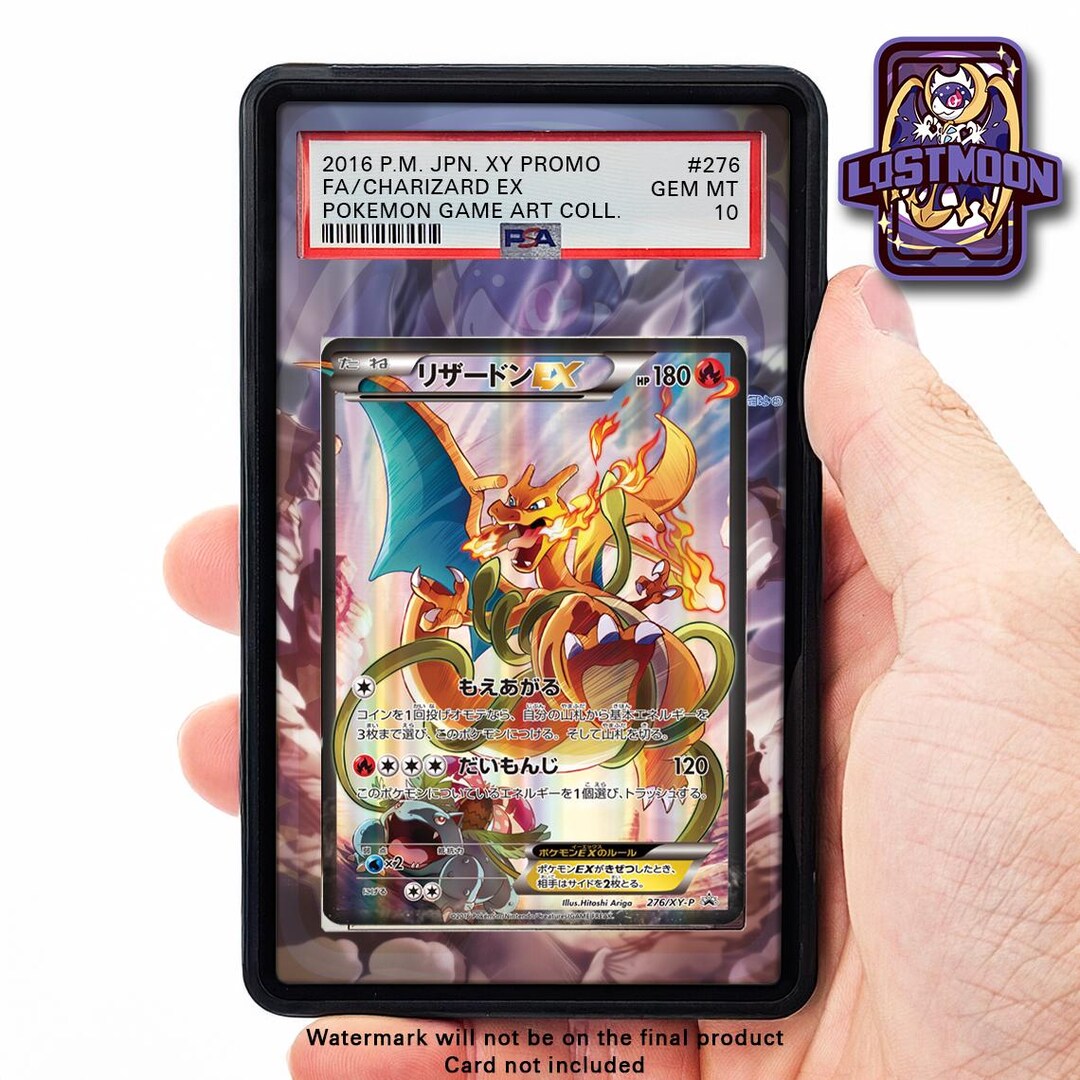 Charizard Ex Black Star Promo Custom Pokémon Slab Display Art Insert - Etsy