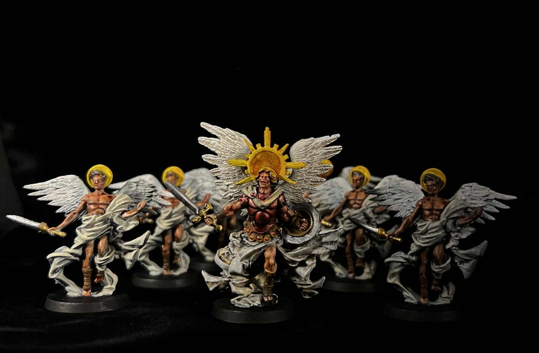Massive Darkness 2 Angel Mob With Leader Hand Painted Miniatures ...