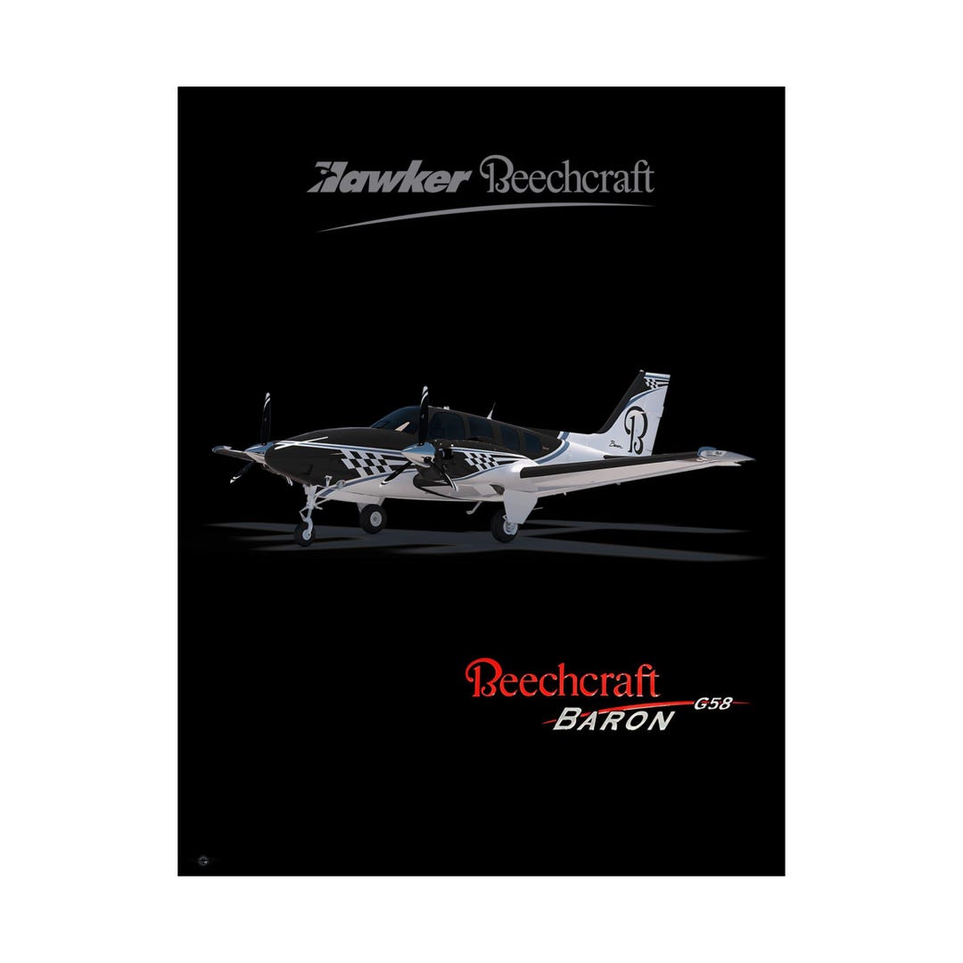Beechcraft Baron G58 Aviation Art | Pilot Gift - Etsy