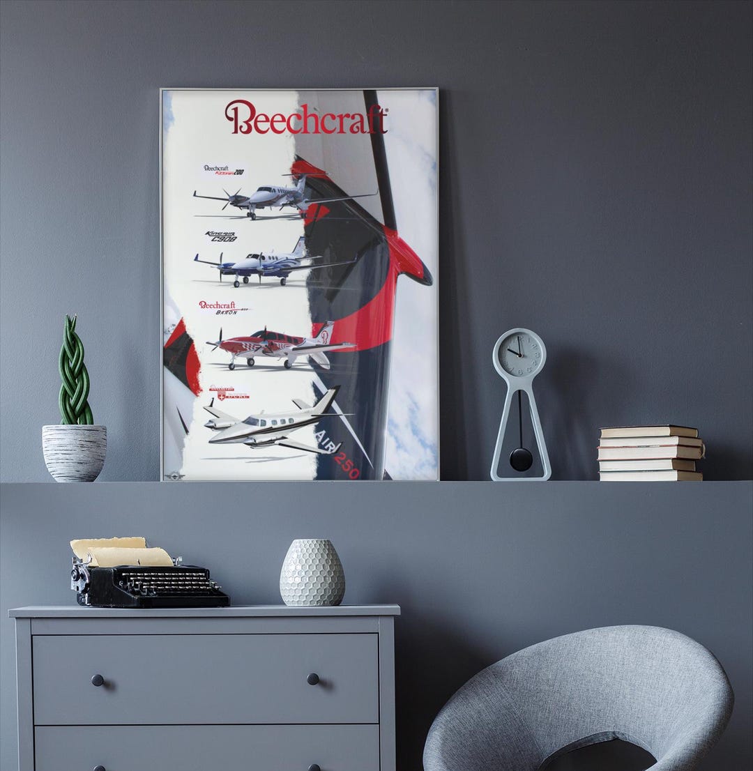 Beechcraft Poster | Aviation Wall Art | Aviation Poster | Aircraft ...