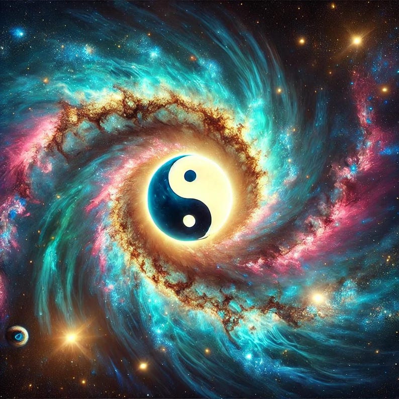 Yin Yang Galaxy Art: Cosmic Balance Print - Etsy