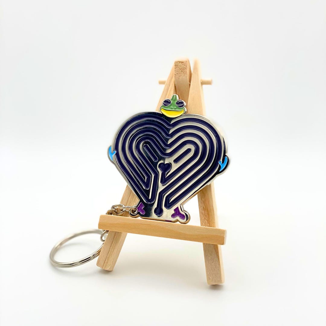 Labyrinth Maze Heart Tracing Keychain - Etsy