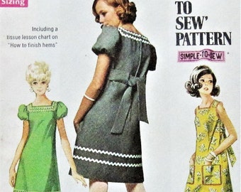 Vintage Sewing Pattern UNCUT Simplicity 7751 Size 12 Dress - Etsy