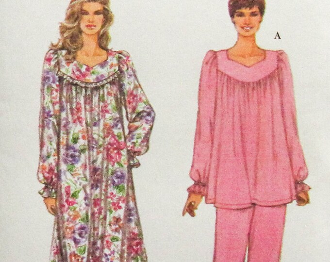90s Sewing Pattern UNCUT Simplicity 9325 Womens Size 6-24 Nightgown ...