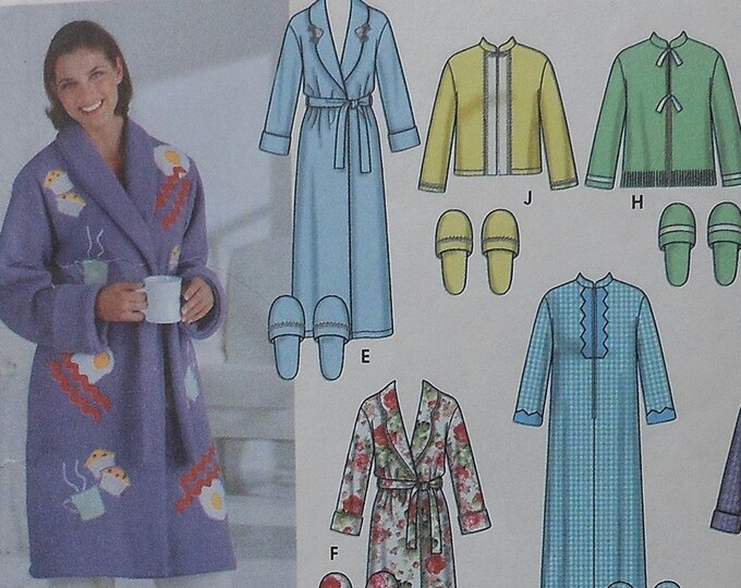 Robe and Slippers Sewing Pattern UNCUT Simplicity 5778 Sizes 18-24 Plus ...