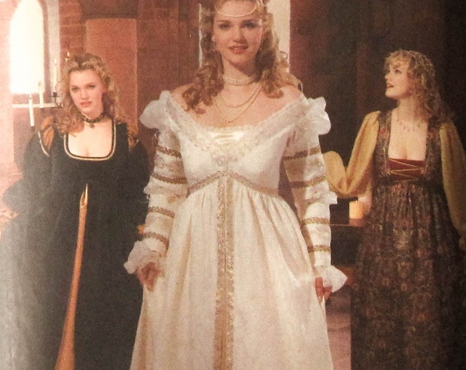 Renaissance Costume Sewing Pattern Womens Sizes 26w 28w 30w 32w UNCUT ...