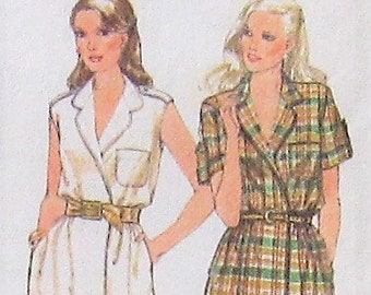 Vintage Simplicity 9870 Pullover Dress Long or Short 1980s Sewing ...