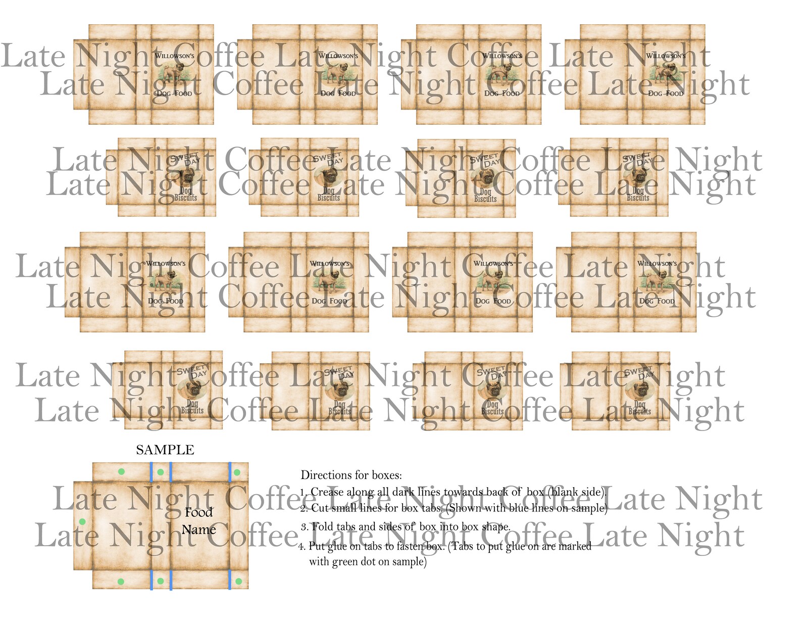 Dollhouse Miniature Crates PRINTABLE Cottage Farmhouse Pug Decor 1:12 ...