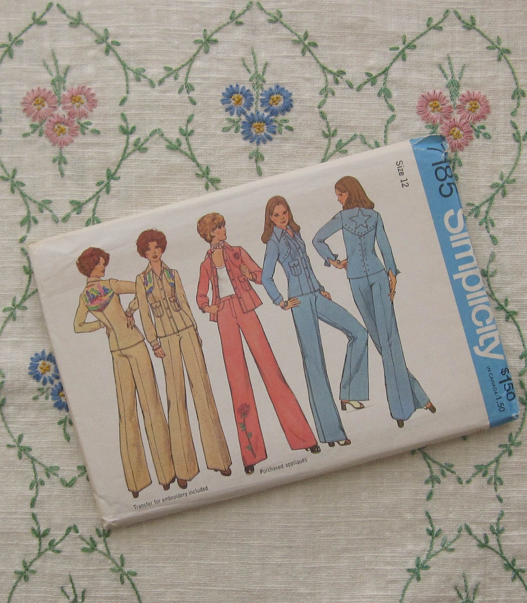 Vintage 70s Sewing Pattern Womens Size 12 UNCUT Simplicity 7185 Retro ...