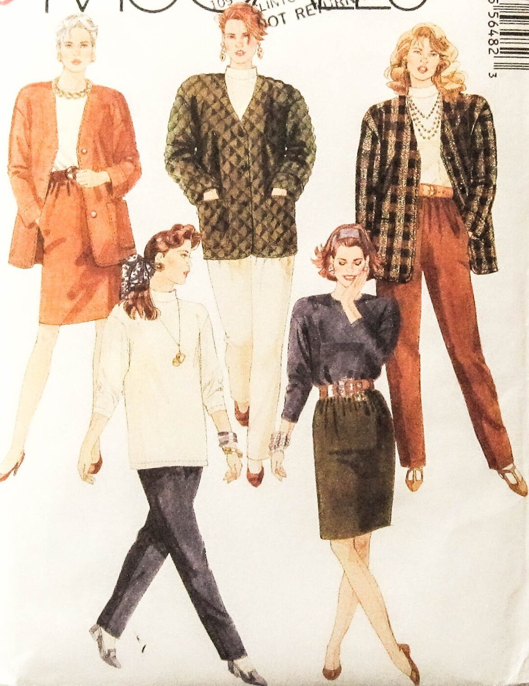 90s Vintage Sewing Pattern Womens Size 10 12 UNCUT Mccalls 5648 Jacket ...