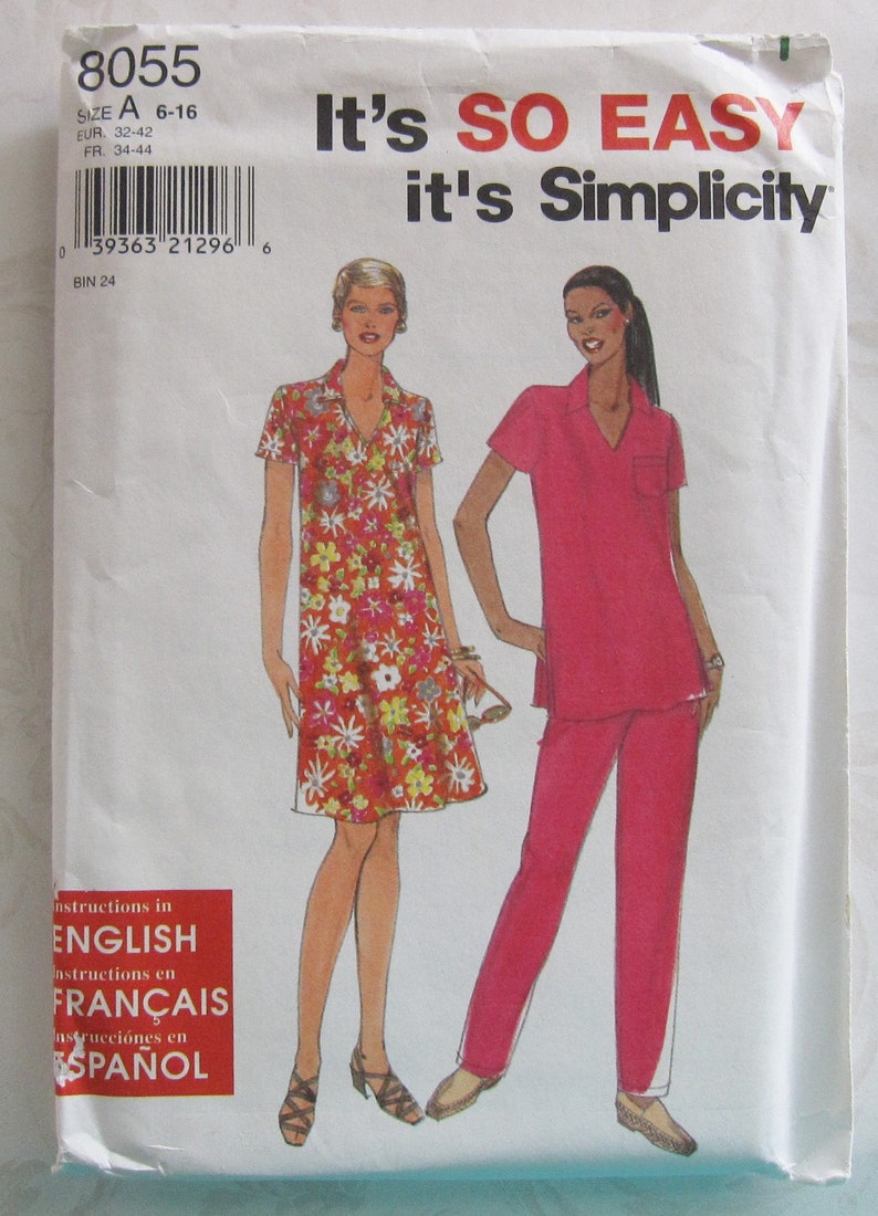 Dress Top Pants Sewing Pattern UNCUT Simplicity 8055 Sizes - Etsy