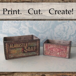 Dollhouse Miniature PRINTABLE Soap Crates Rustic Farmhouse Kitchen ...