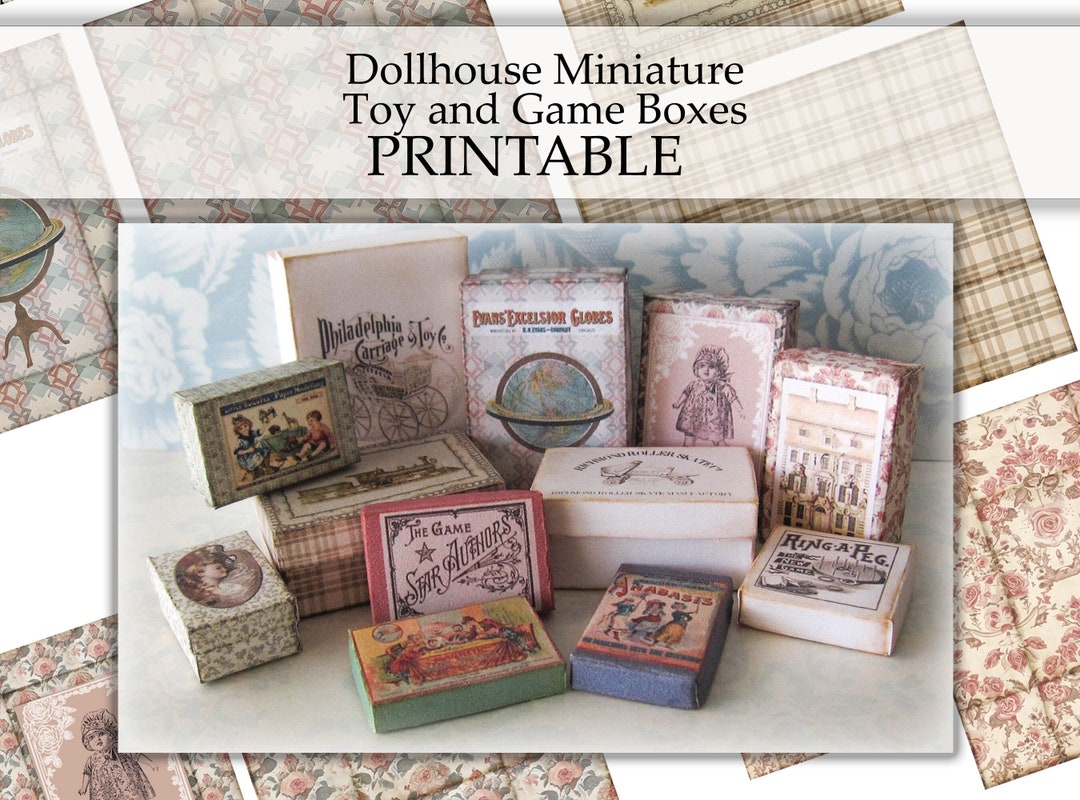 Dollhouse Miniature Toy and Game Boxes PRINTABLE Christmas Gift Store 1 ...