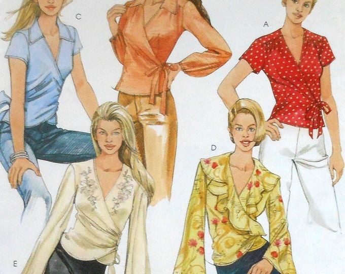 Wrap Front Top Sewing Pattern UNCUT Mccalls M4384 Sizes 16-22 - Etsy