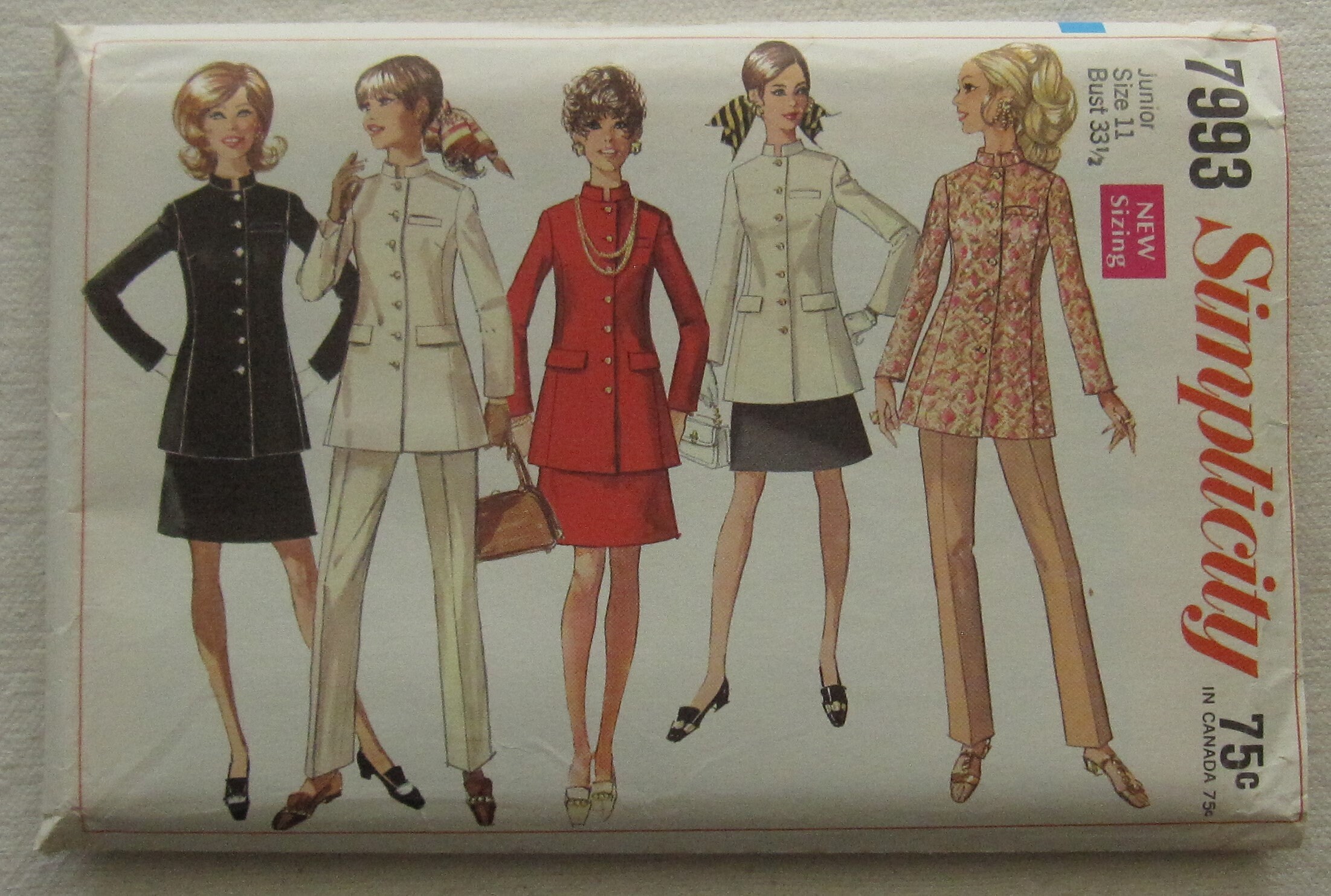 Vintage Sewing Pattern UNCUT Simplicity 7993 Size 11 Skirt Pants Jacket ...