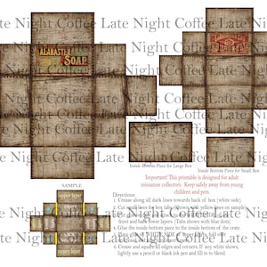 Dollhouse Miniature PRINTABLE Soap Crates Rustic Farmhouse Kitchen ...