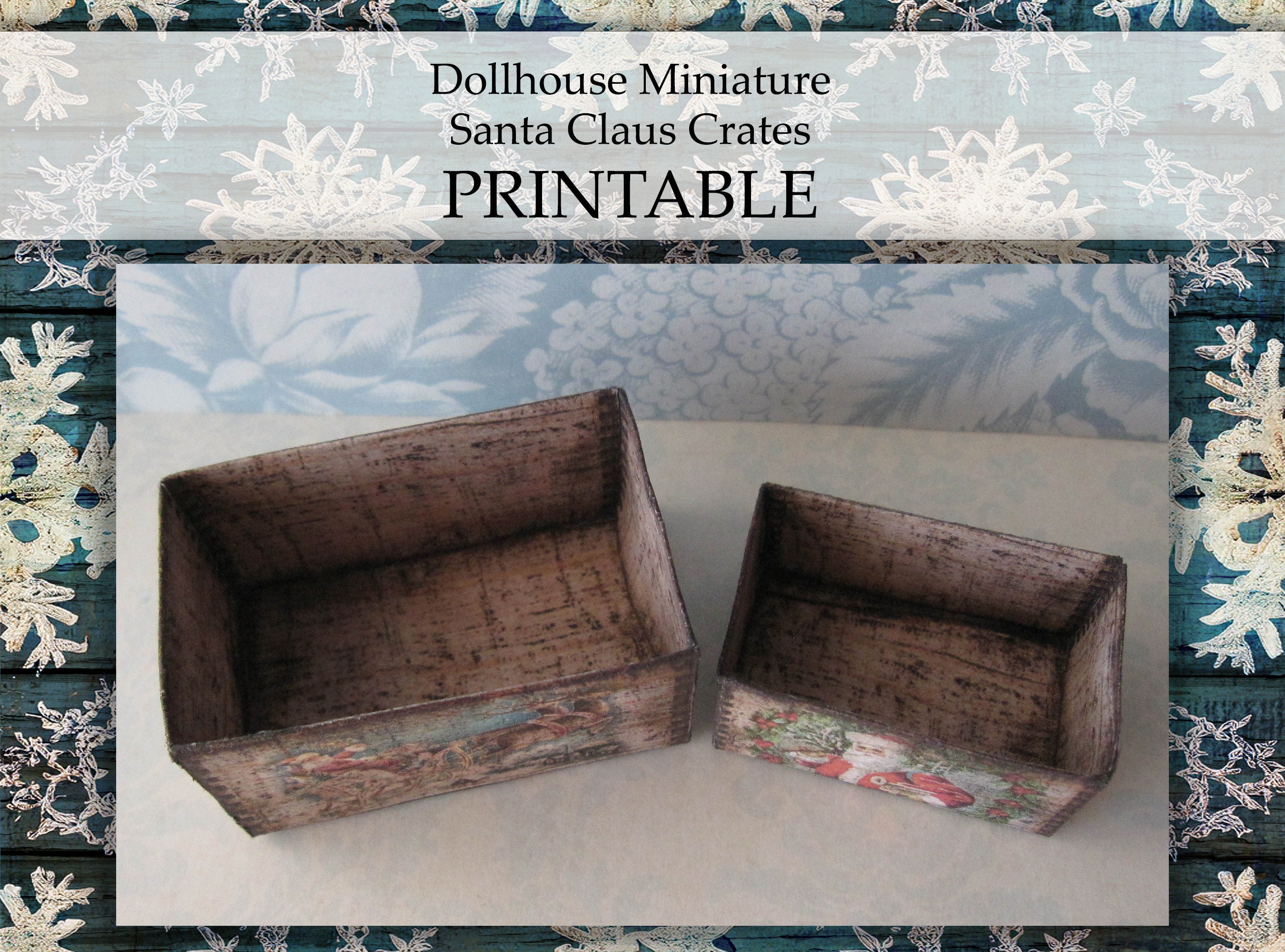 Dollhouse Miniature Crate PRINTABLE Christmas Farmhouse Cottage Roombox ...
